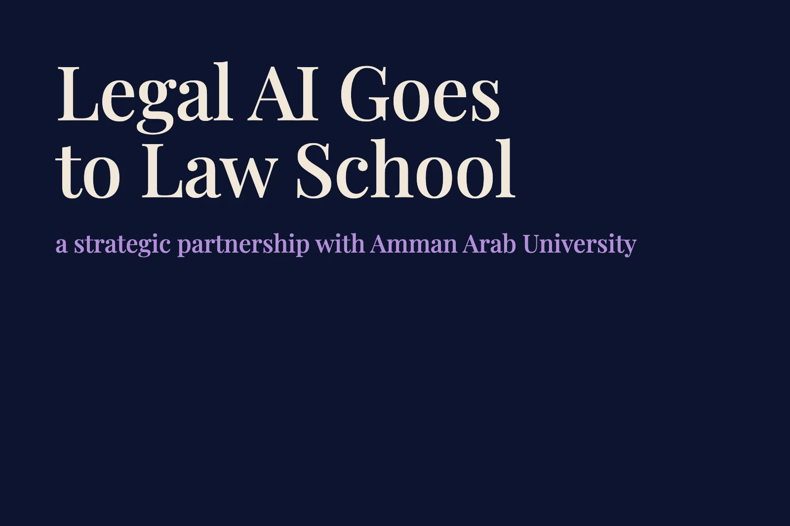 Amman Arab University and HAQQ Towards Strategic Cooperation in Legal ...